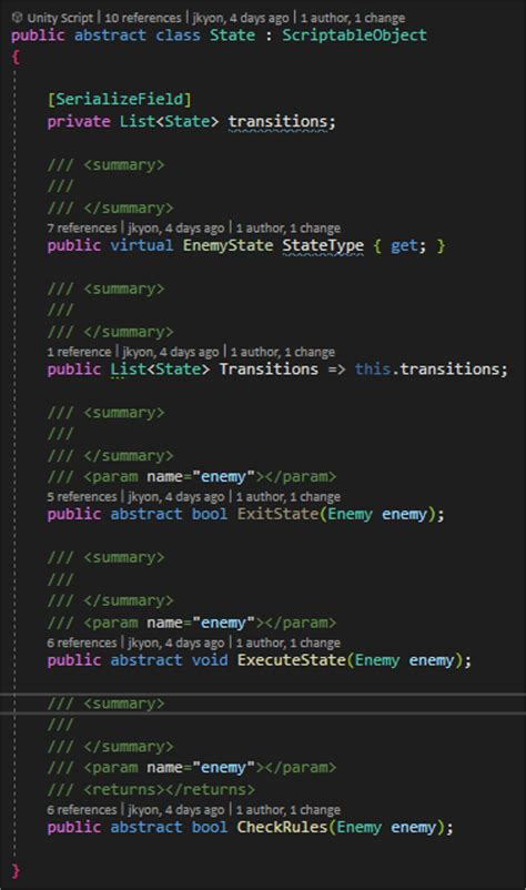 a simple finite state machine using unity scriptable objects lean