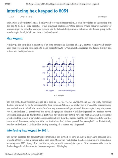 interfacing hex keypad to 8051 pdf power supply digital electronics