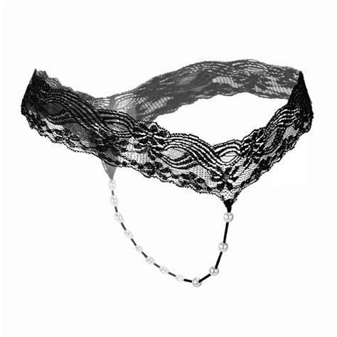 New Sexy Women Underwear Lace Rope Thongs Pearls G String Sexy Hollow