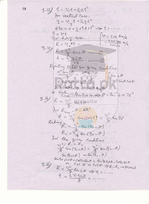 1st year physics solved numericals chapter 3 motion and force 11th
