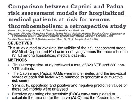 Vte Risk Assessment Models And Prevention