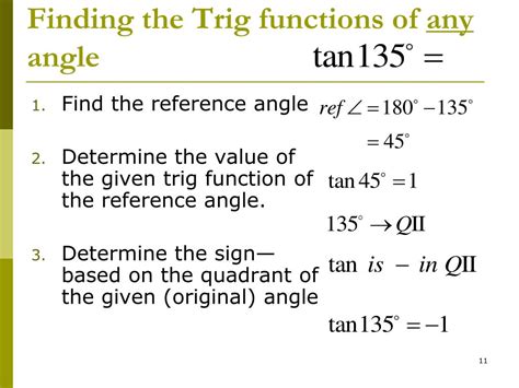 Ppt Chapter 4 Trigonometry Section 4 Trigonometric Functions Of Any