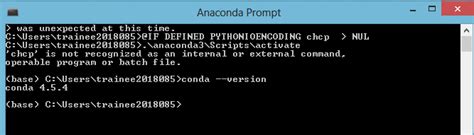 python anaconda was unexpected at this time stack overflow