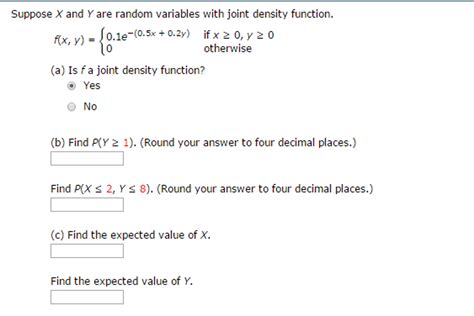 solved suppose x and y are random variables with joint de
