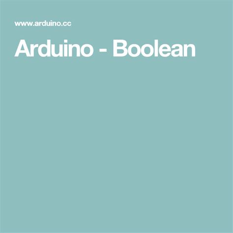arduino boolean arduino arduino programming tutorial