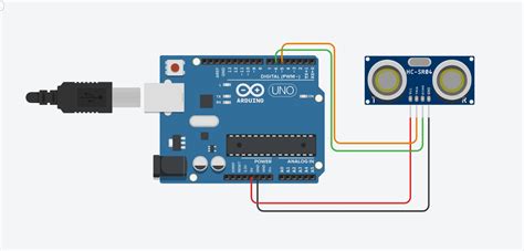 cool arduino ultrasonic transducer distance measurement with tinkercad
