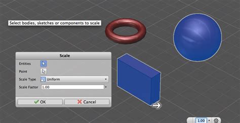 solved scaling problem of a sphere or a torus in model workspace