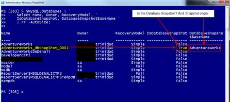 t sql and powershell another way to identify database snapshots max