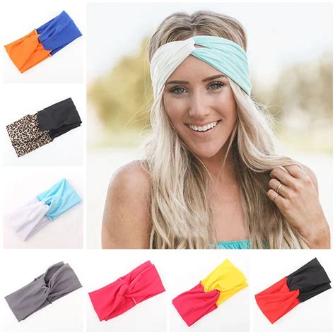 Woman Stretch Twist Turban Headband Sport Yoga Headbands For Women