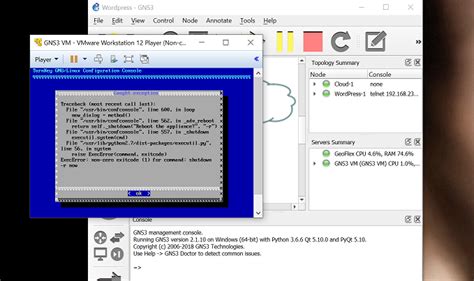 gns3 wordpress appliance will not keep settings turnkey gnu linux