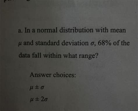 Identify The Number Of Standard Deviations Above And Below The Mean For