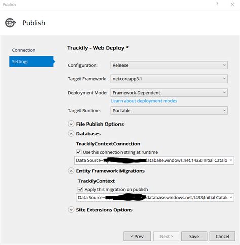 deploying asp core app to azure fails when connecting to adding