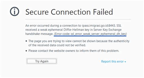 dimensi tutupbotol error code ssl error weak server ephemeral dh key