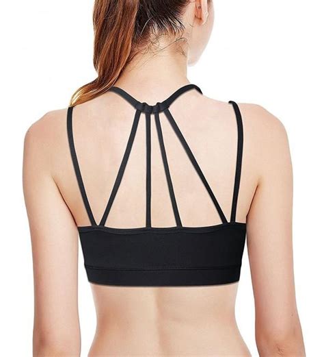 Sports Bra Womens Criss Cross Back Sport Bra Wireless Workout Yoga