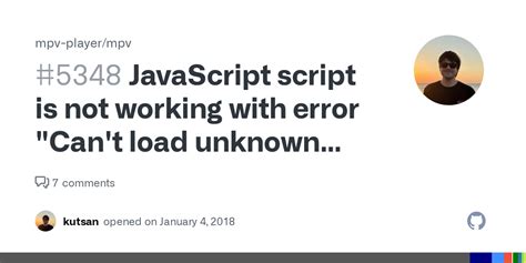 javascript script is not working with error can t load unknown script