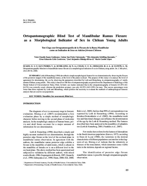 Pdf Ortopantomographic Blind Test Of Mandibular Ramus Flexure As A