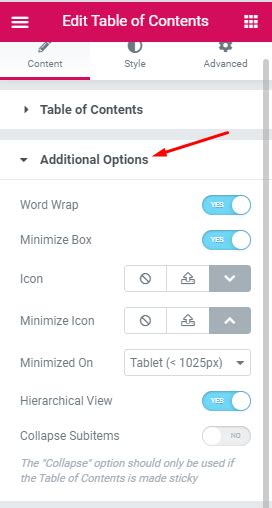 how to add table of contents in elementor wp pagebuilders