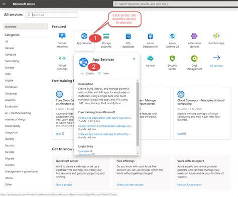how to create azure app service web app for free