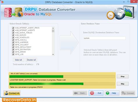 view screenshots of oracle to mysql database converter software