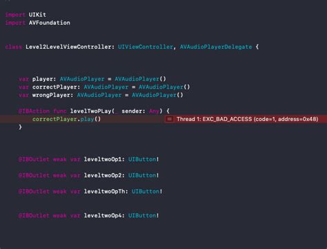 ios thread 1 exc bad access code 1 address 0x48 stack overflow