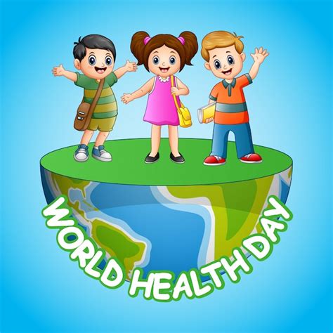 Diseño De Cartel Para El Día Mundial De La Salud Con Niños Felices