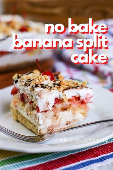No Bake Banana Split Cake