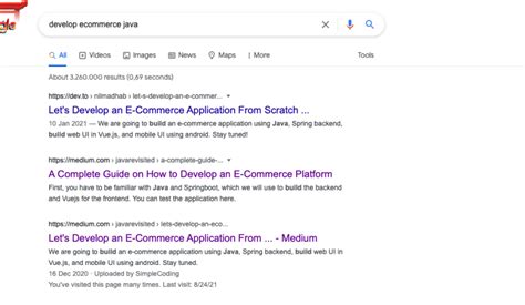 let s develop an e commerce application from scratch using java and