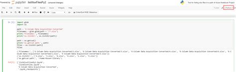 python how to specify a path for microsoft azure jupyter