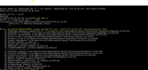 er access denied error on amazon rds from a remote host · issue 1525