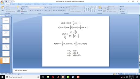 To Find Impulse Response Of A Lti System In Matlab Youtube