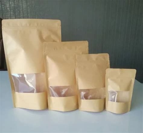 Kraft Paper Stand Up Zipper Pouch At Rs 7 Piece Stand Up Pouch In