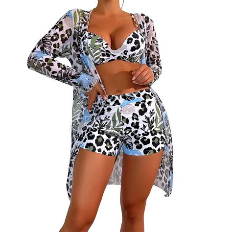 High Waist Bikinis 2024 Sexy 3 Piece Bikini Set Cover Up Swimsuit For