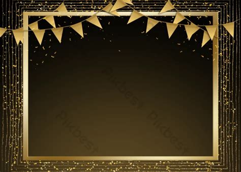 Celebration Birthday Black Golden Background Psd Backgrounds Free