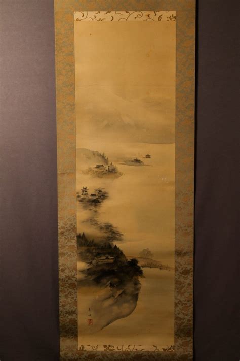 Yahoo オークション 【佳香】朝見香城 『近江八景』肉筆 日本画 絹本