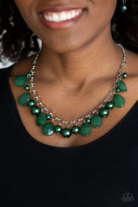 Pacific Posh Green Teardrop Necklace Danielles Bling Boutique