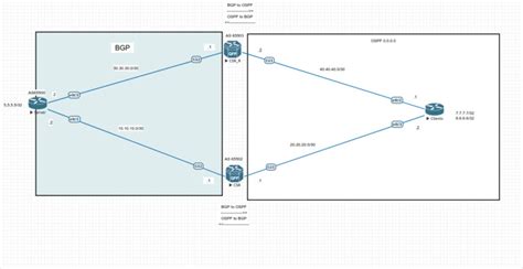 mutual redistribution bgp to ospf