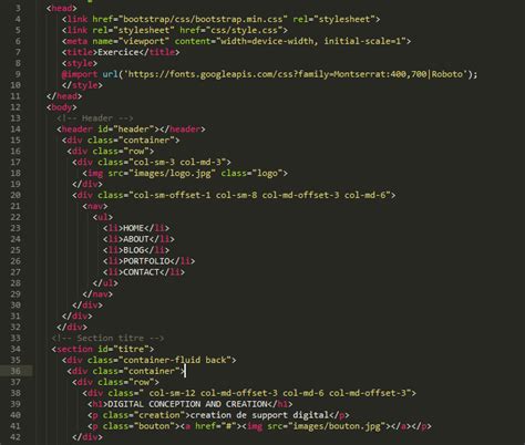 bootstrap container fuid et background image exercice intégration