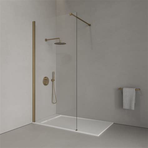 Modern Brushed Gold Shower Screen Glass Nôsa
