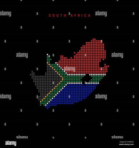 Square Dots Pattern Map Of South Africa Dotted Pixel Map With National