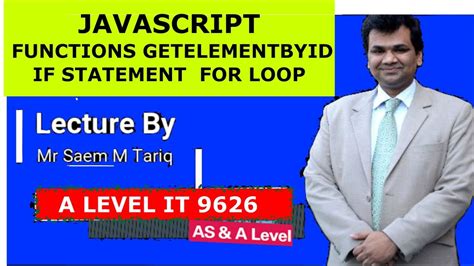 a level it 9626 javascript functions getelementbyid if statement for