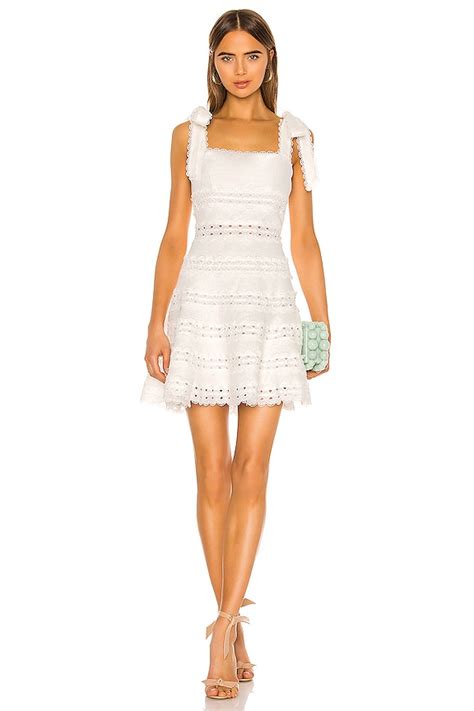 Zimmermann Kirra Tie Shoulder Mini Dress In Ivory Revolve