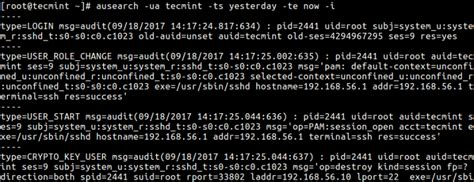 how to query audit logs using ausearch tool on centos rhel