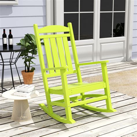 Westintrends Malibu Outdoor Rocking Chair Set Of 2 Poly Lumber