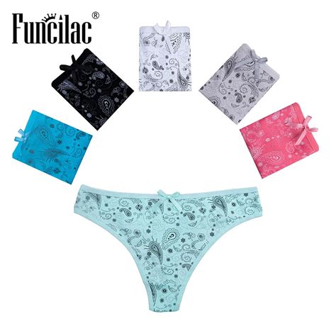 Funcilac Brand Sexy Thongs G Strings Women Cotton Underwear Panties