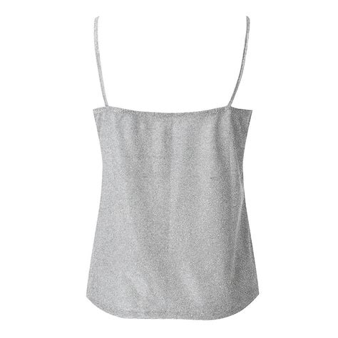 Buy Jjs Womens Glitter Strappy Tank Tops Ladies Sexy Sparkle Cami Swing
