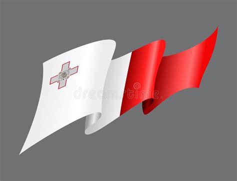 Maltese Flag Wavy Abstract Background Vector Illustration Stock