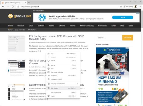 first look at microsoft edge s new web capture tool laptrinhx