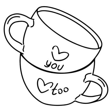 Premium Vector Black And White Vector Outline Illustration Of Two