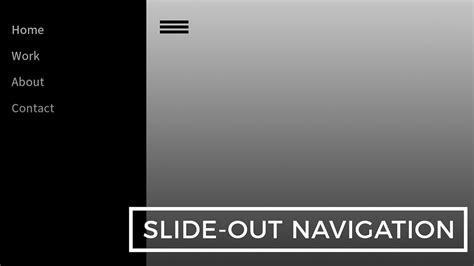 slide out navigation html css and javascript youtube