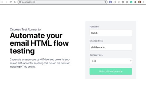 testing html emails using cypress